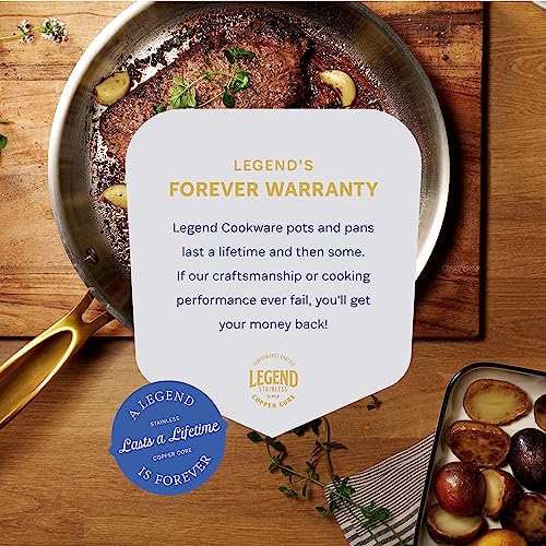 Legend 14 pc Copper Core Stainless Steel Pots & Pans Set | Pro Quality 5-Ply Clad Cookware | Professional Chef Grade Home Cooking, All Kitchen Induction & Oven Dishwasher Safe | PFOA, PTFE & PFOS Free