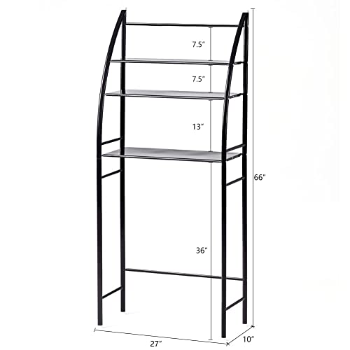 Dulce Domi 3-Shelf Bathroom Organizer Over The Toilet Storage, Bathroom Shelves Over Toilet, 27” L x 10” W x 66”H