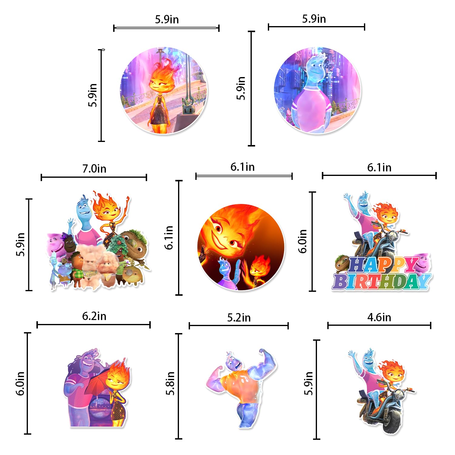 brupthay Elemental Party Decorations Hanging Swirls, Elemental Birthday Party Supplies Foil Ceiling Swirls Streams Elemental Birthday Decorations, Animation Movie Elemental Birthday Decors