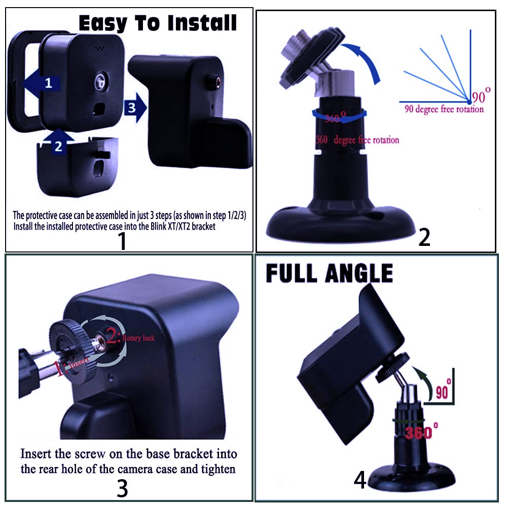 Skyworld Blink Camera Housing and Wall Mount Bracket ONLY for Blink outdoor3 Indoor/Outdoor with Sync Module Outlet.360° Adjustable Bracket and Weather Proof Protective(Black 5 Pack)