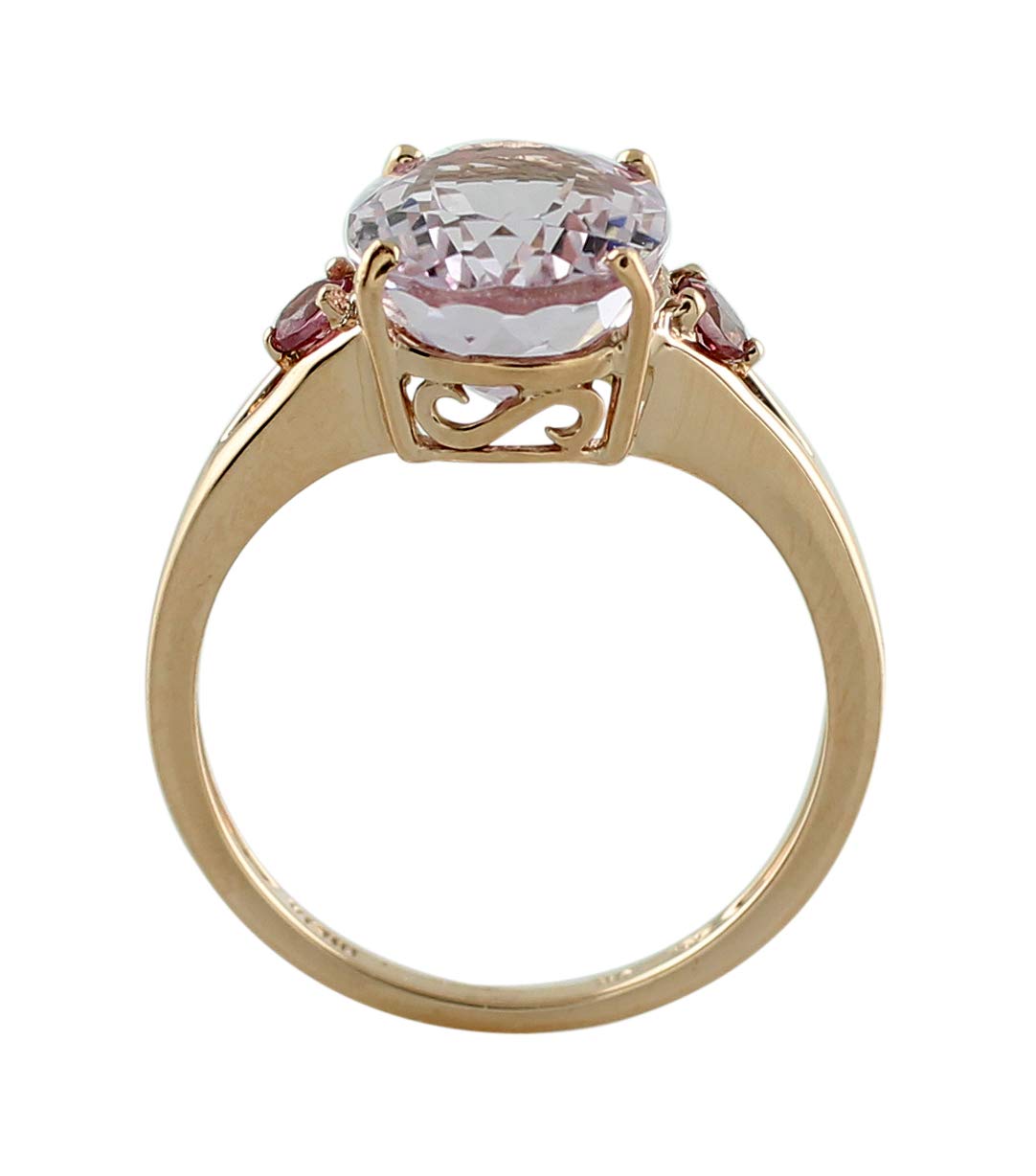 Carillon Kunzite Oval Shape 9X11MM Natural Earth Mined Gemstone 10K Rose Gold Ring Unique Jewelry for Women & Men