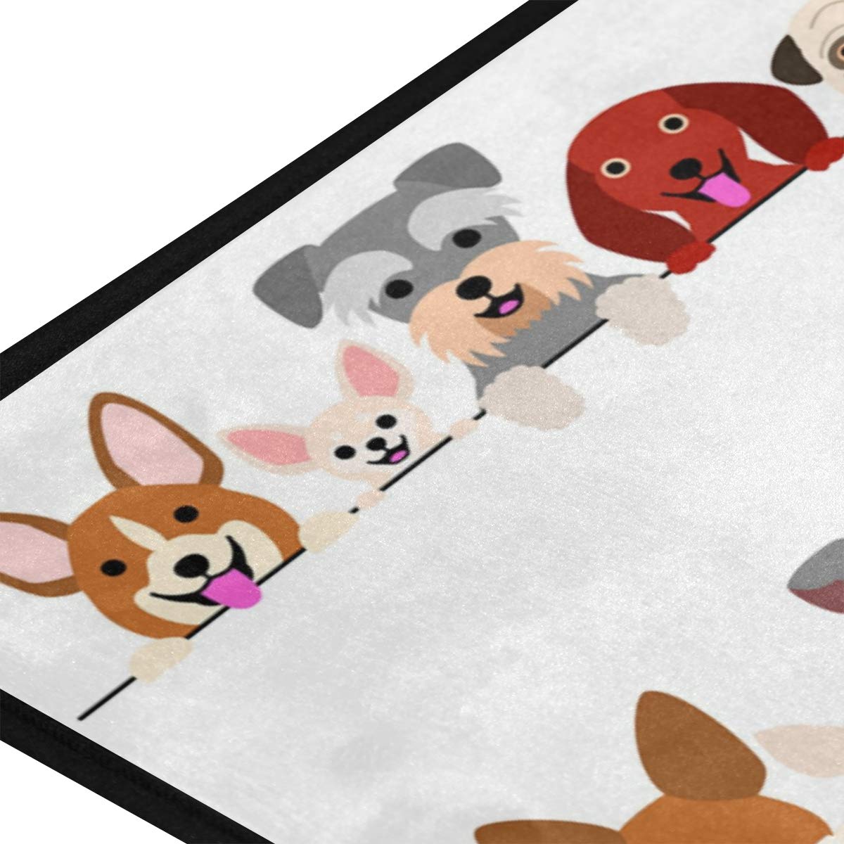 Cute Pet Puppy Illustration Kitchen Rugs Floor Mat Anti Fatigue Kitchen Mats Non Skid Washable Bath Rug Runner Doormats Carpet Sink Mat Home Decor 39 X 20 inch