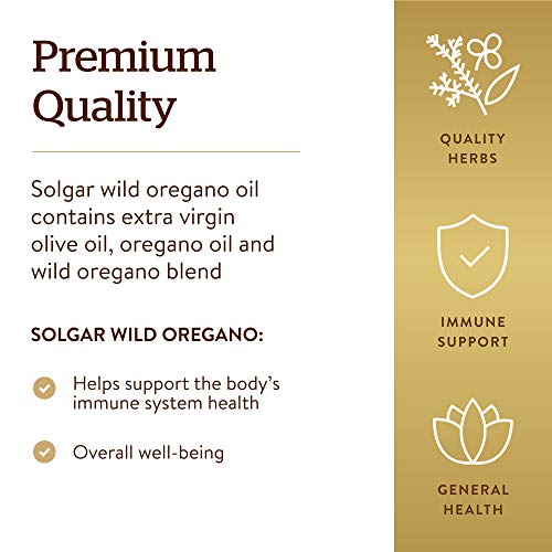 Solgar Wild Oregano Oil, 60 Softgels - Oregano Oil Concentrate - Immune Support - Includes Natural Antioxidant Phytochemicals - Non GMO, Gluten Free, Dairy Free - 60 Servings