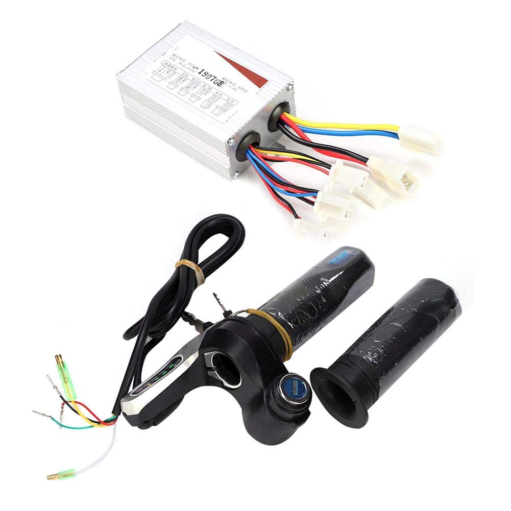 Brushed Controller, 36V 800W Motor Brushed Speed Controller Box Kit with Throttle Grip for Electric Bicycle Scooter E-Bike