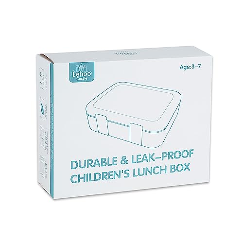 Lehoo Castle Bento Lunch Box for Kids with 5 Compartments,1250ml Lunch Containers with Sauce Jar, Spoon&Fork, Durable, Leak Proof, BPA-Free and Food-Safe Materials (Pink)