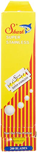 Shark Double Edge Razor Blades, Super Stainless, 200 Count