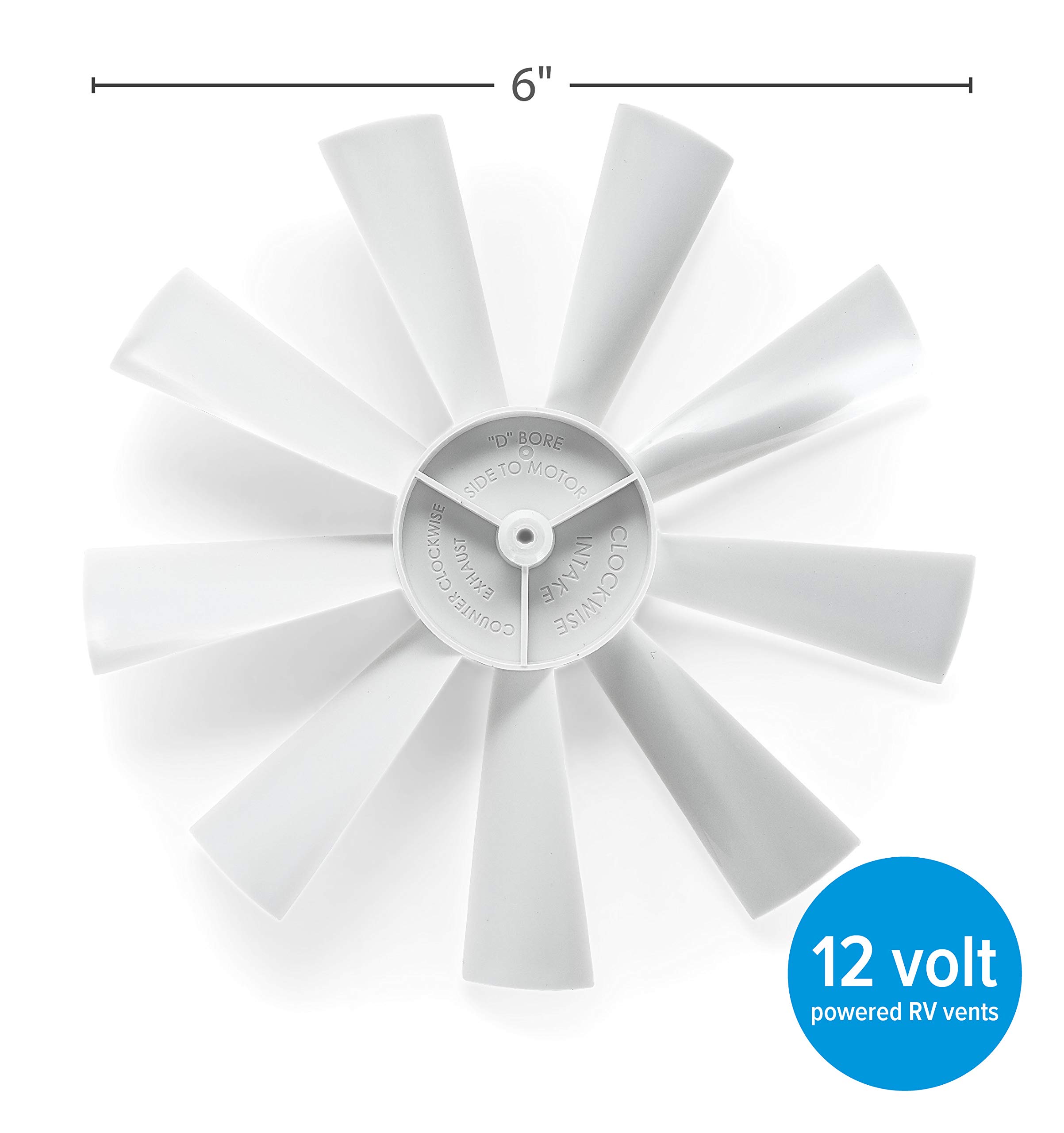 Camco 40428 Replacement RV Vent Inverse Fan Blade , White
