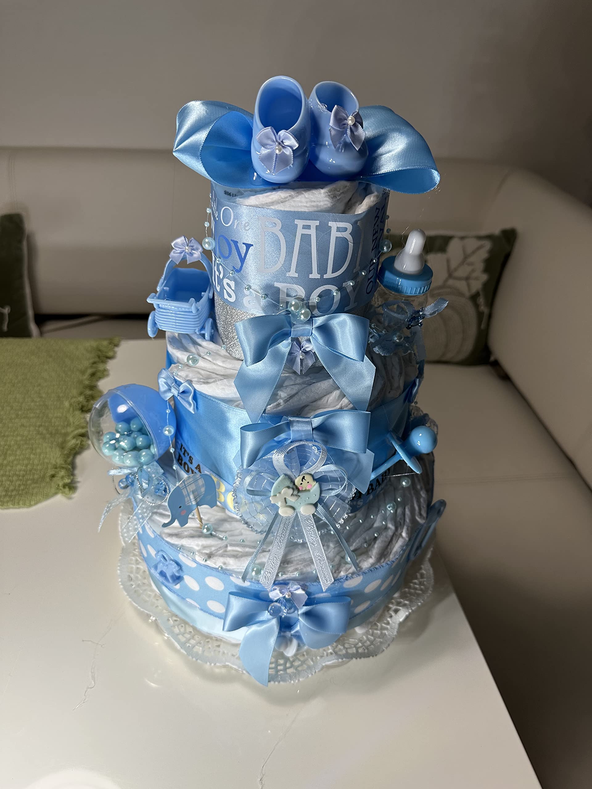 Diaper Cake for Baby BOY w/Candy