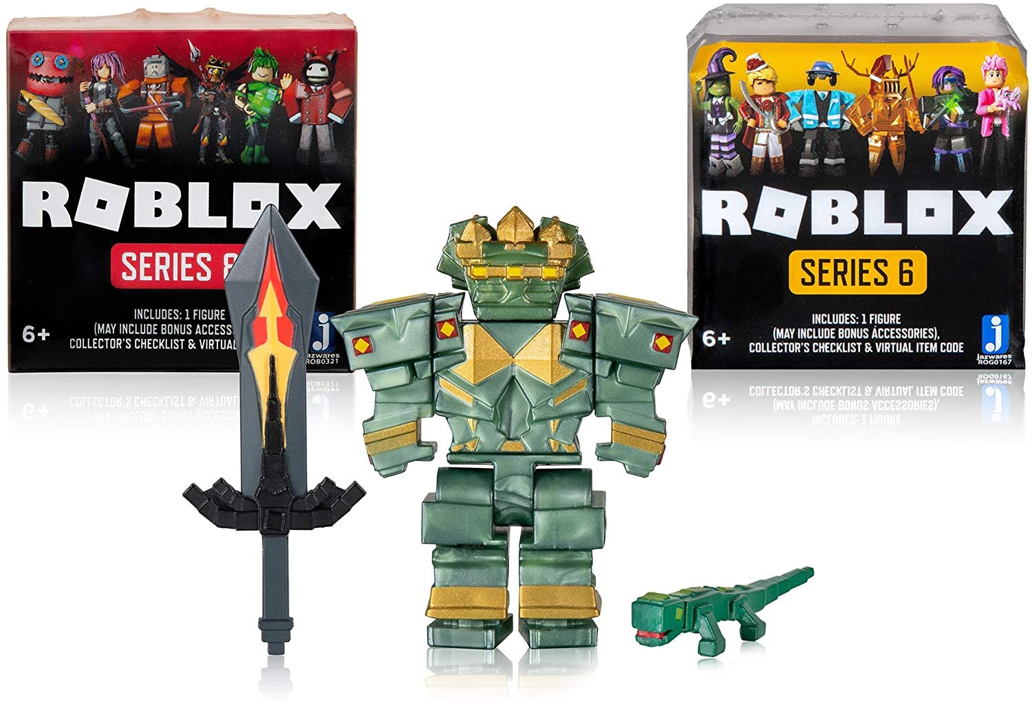 Roblox Celebrity Collection - Fantastic Frontier: Gold Corrupted Knight + Two Mystery Figure Bundle [Includes 3 Exclusive Virtual Items]