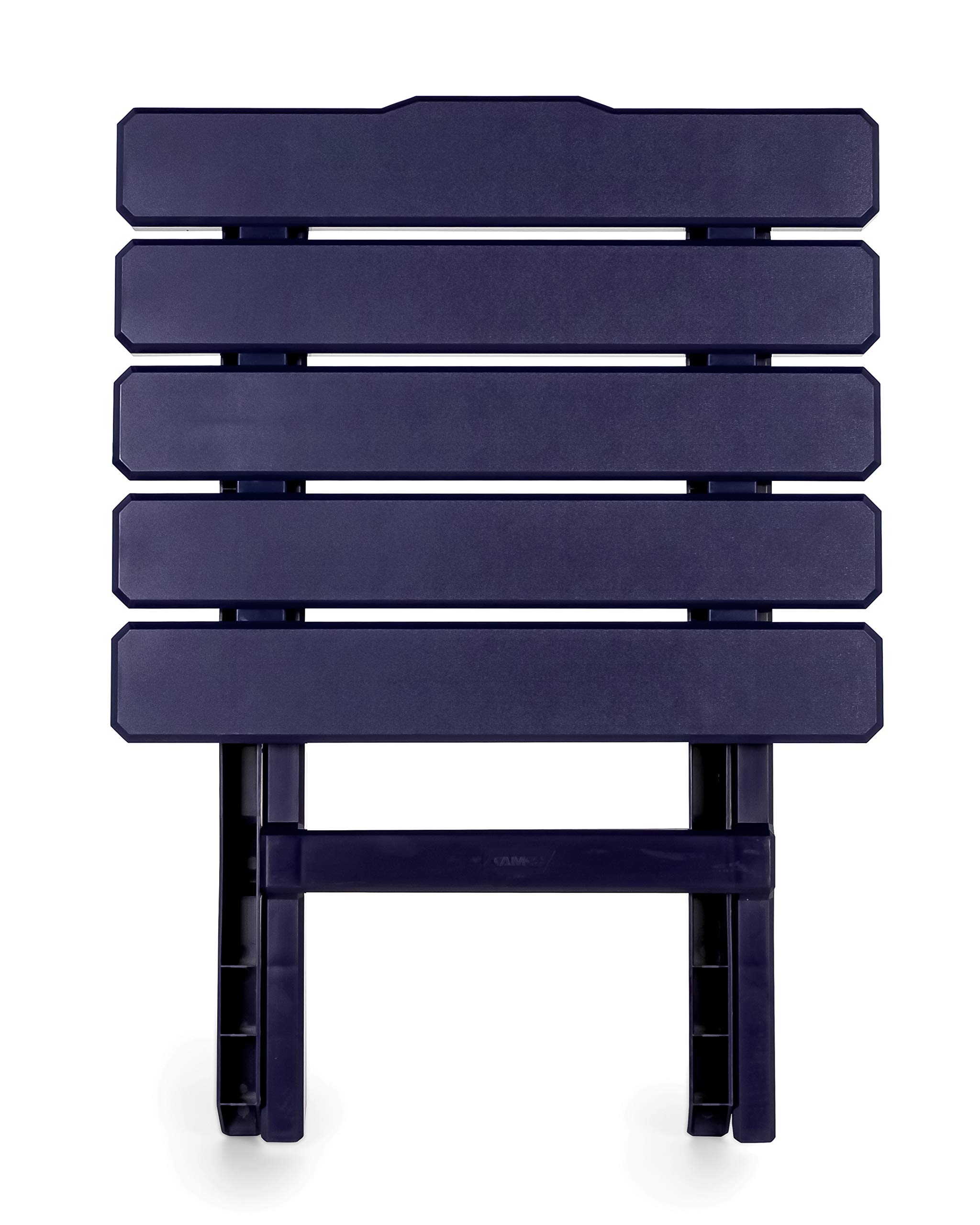 Camco Navy Large Adirondack Portable Outdoor Folding Side Table-Perfect for The Beach, Camping, Picnics, Cookouts and More-Weatherproof and Rust Resistant (21039)