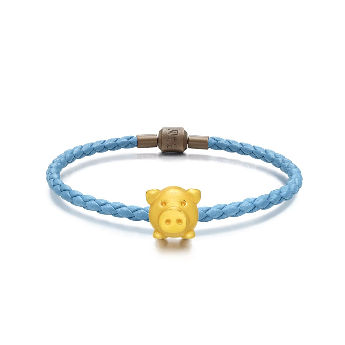 CHOW SANG SANG 999 24K Solid Gold Piglet Charm Bracelet for Women 85611C