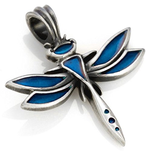 BICO Australia Jewelry (B221) Dragonfly Pendant - Life and Love Transformation, Light Blue - Comes with a Generic Black Rubber Necklace