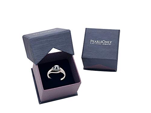 Clare Black 6-7mm AAA Quality Freshwater 925 Sterling Silver Cultured Pearl Ring For Women - Size-8