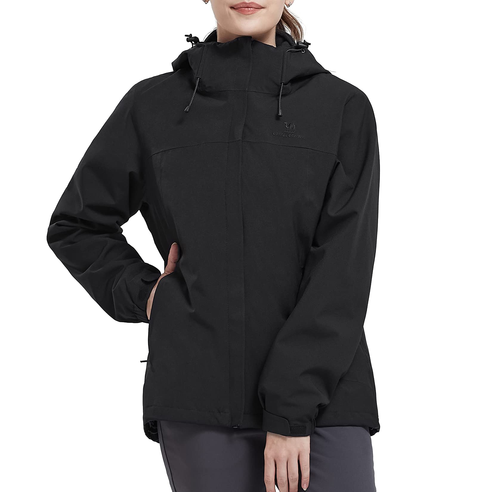 CAMEL CROWN Women's Ski Jacket 3 in 1 Snow Winter Coats Waterproof Windproof Fleece Hooded Jackets Mountain Snowboard Parka