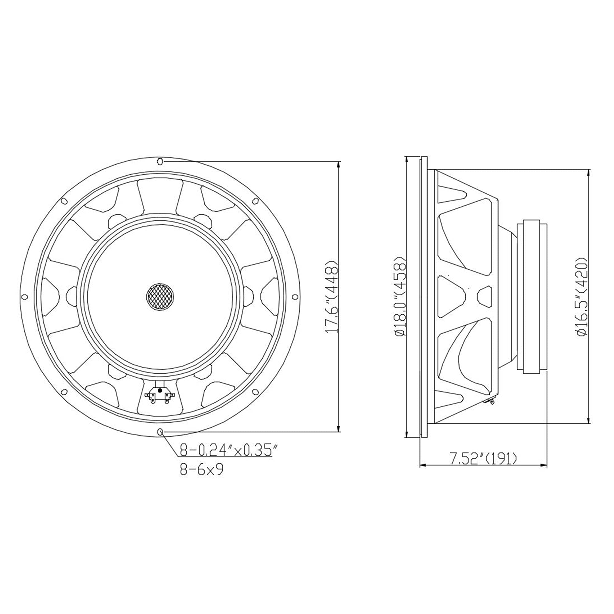 Sound Town 18” 800W Raw Woofer Speaker with 4" Voice Coil, 100 oz Magnet, Replacement Woofer for PA/DJ Subwoofer, 4-ohm (STLF-1804-4)