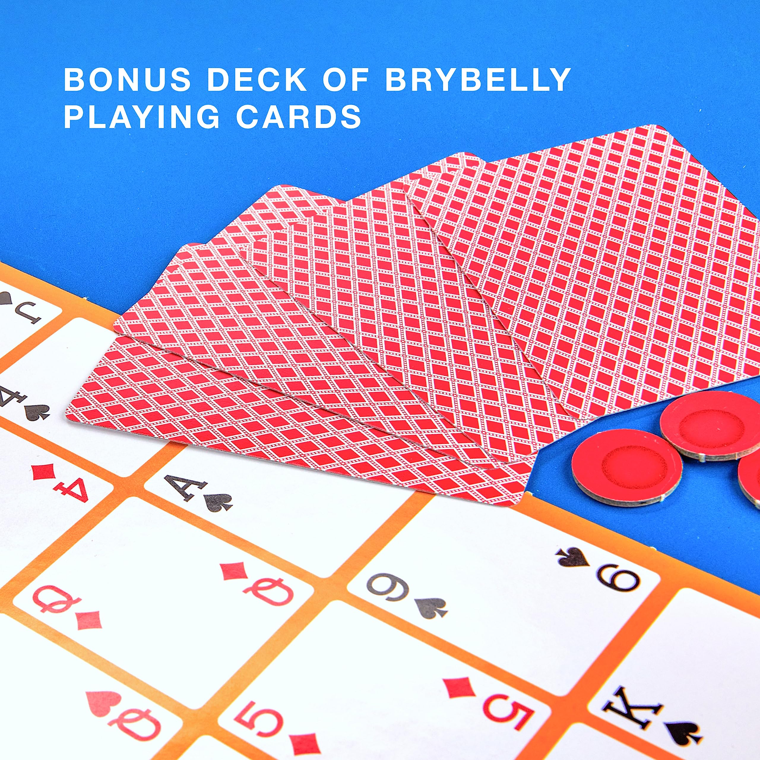 Bicycle Pokeno: The Original Wild Card Game, with an extra deck of Brybelly Playing Cards