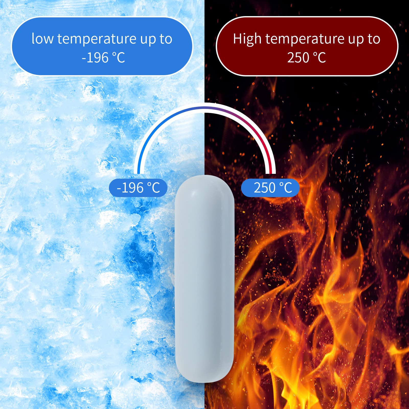 Stir Bars,5 Pcs 10mm(0.4 inch) PTFE Magnetic Stirrer Mixer Stir Bar,White Color,Laboratory Bar,Stir Plate Bar