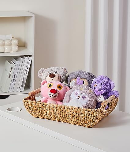 Berdeng Wicker Storage Basket, Large Baskets for Gifts Empty, Small Baskets for Organizing, Woven Storage Baskets for Shelves, Toy Basket, Set of 3(Sea Grass)