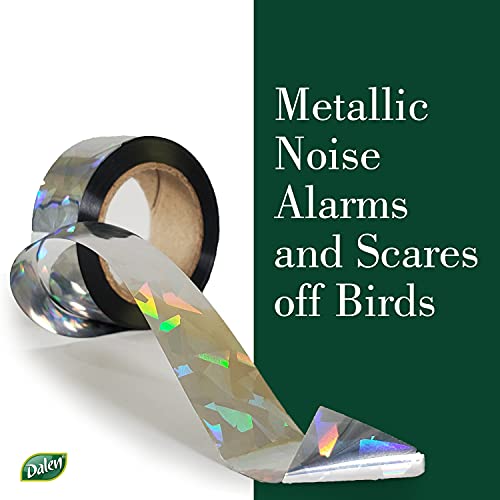 DALEN Holographic Scare Reflective Tape β Bird Deterrent Tape with Metallic Noise Feature, Broad Application and Easy to Use Bird Scare Ribbon (3/4" x 100') - 1 Roll