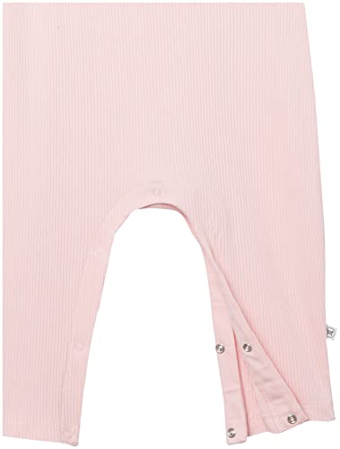 HonestBaby 2-Piece Organic Cotton Rib Romper W/Headband, Jungle Leaves Pink, 3-6 Months