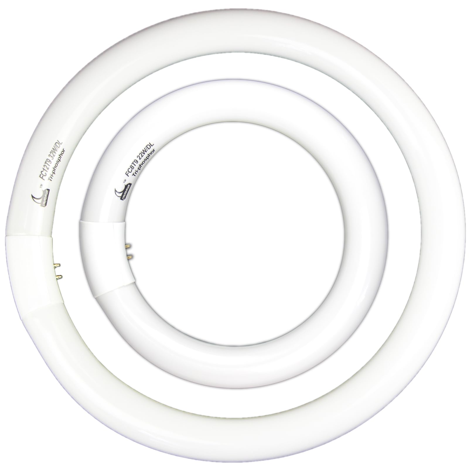 FC8T9 22W and FC12T9 32W Daylight Set , Round Fluorescent Bulb 8 inch T9 22 Watts & Circular Light Bulbs 12 inch 32 Watts kit, Circline Kitchen and Bath Fluorescent Lamp, CRI 80, DL 6500K, G10q Prong