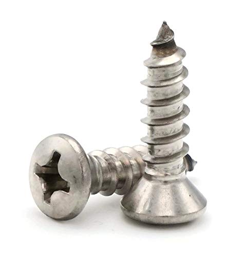 Phillips Oval Head Sheet Metal Screws 18-8 Stainless Steel - #12 x 3/4" Qty-100