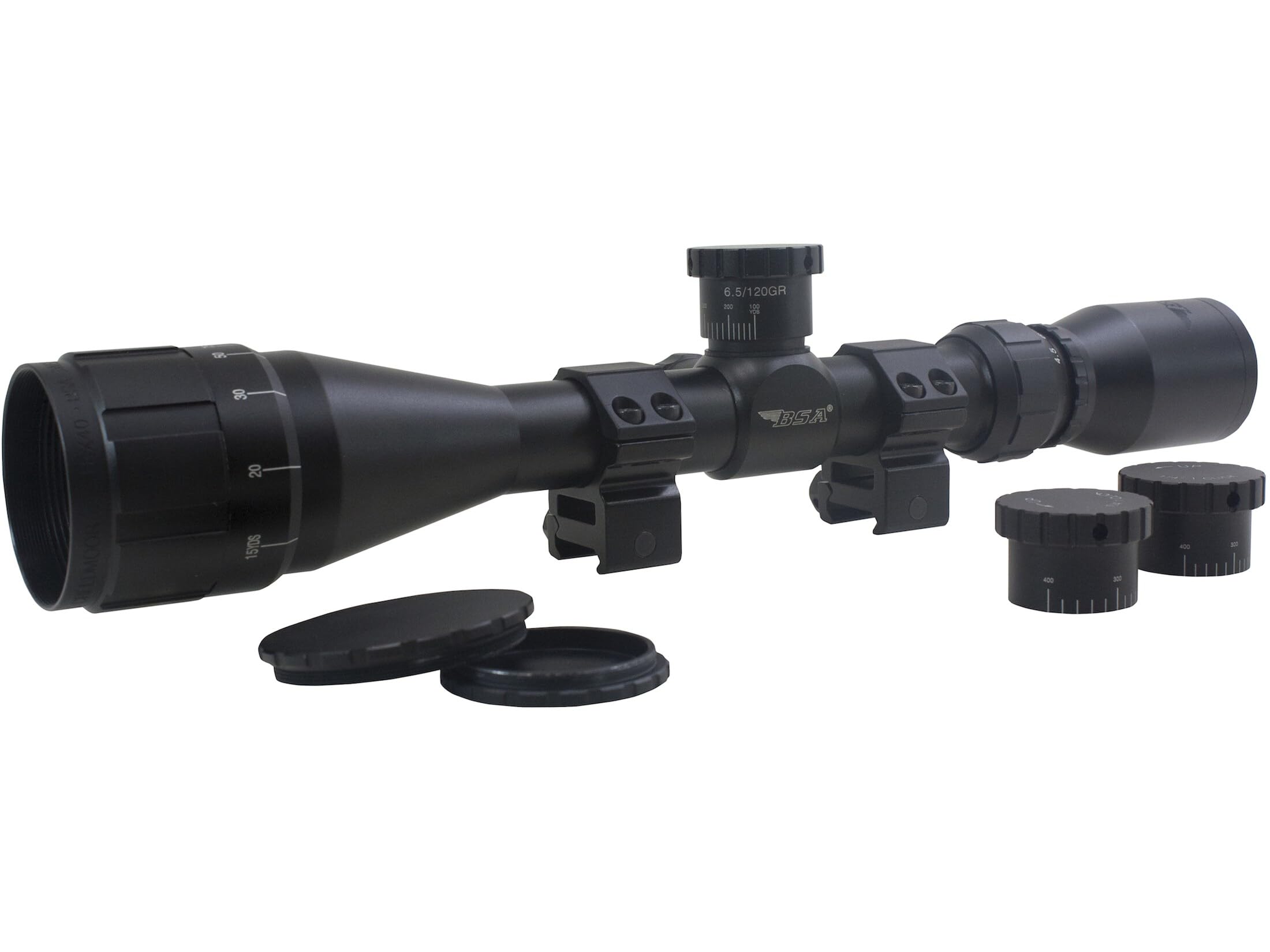 BSA Optics Sweet 6.5 Creedmoor 4.5X-18X, 40mm AO, Weaver Rings, black, one size (6.5-4.518X40AOWRTB)