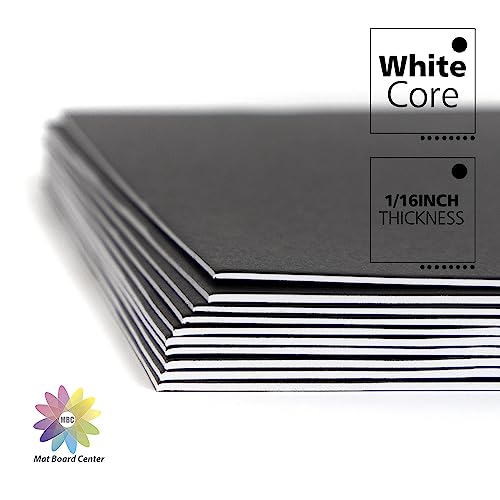 Mat Board Center, 10-Pack 5x7 Black Uncut Mat Boards/Backing Boards for Crafts, Frames, Photos, and More