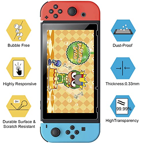 ivoler [3 Pack Screen Protector Tempered Glass for Nintendo Switch, Transparent HD Clear Anti-Scratch Screen Protector Compatible Nintendo Switch