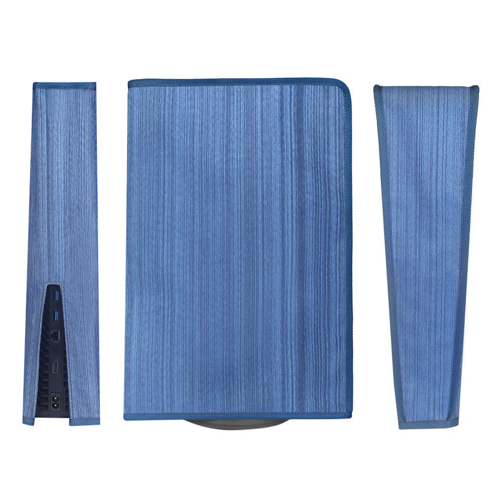 SHIYETA Dust Cover Soft Thick Cover Sleeve for Playstation 5 Console Digital Edition & Regular Edition, Anti Scratch Waterproof Cover Sleeve -Easy Access Cable Port (Blue)