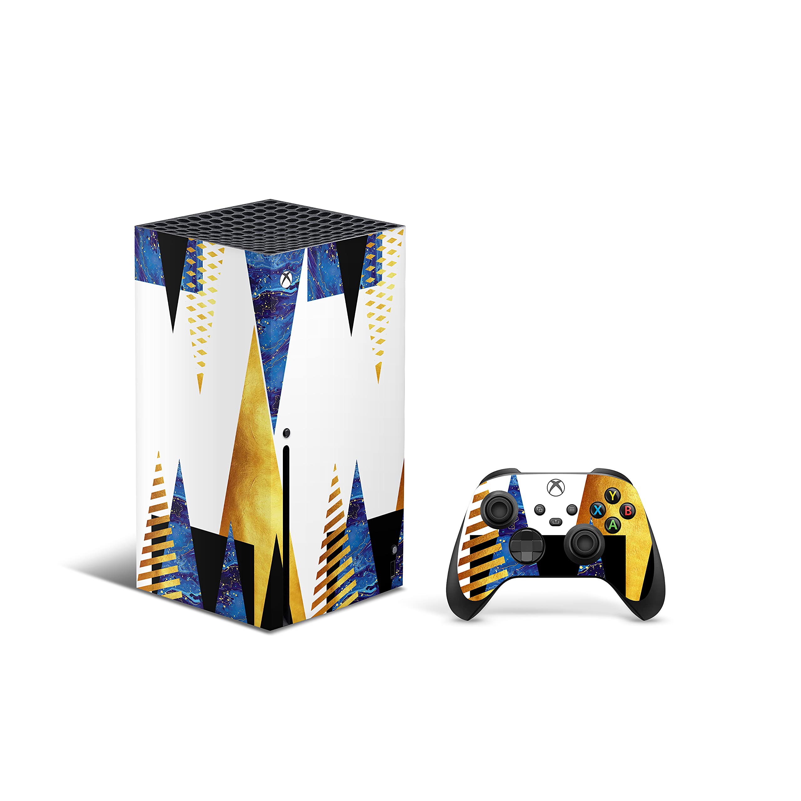 ZOOMHITSKINS Compatible with X1 Series X, Shapes Modern Geometric White Yellow Blue Black, Durable, Bubble-Free, Made in USA