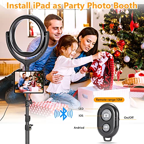 LUXSURE Selfie Ring Light with Phone Tripod Stand,Tripod for iPhone/iPad with Ring Lights,10" LED Touch Control Circle Lighting with Phone Holder for Video Recording/YouTube/Tiktok/Live Stream/Makeup