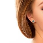 Biddy Murphy, Irish Connemara Marble Round Stud Earrings Sterling Silver for Women, Traditional Woven Celtic Knot, Made in Ireland by Artisan Jewelers