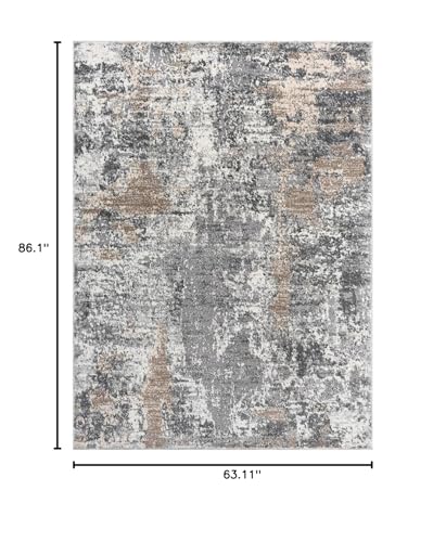 LUXE WEAVERS Euston Collection 7679 Grey 5x7 Abstract Area Rug