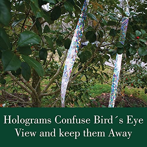 DALEN Holographic Scare Reflective Tape β Bird Deterrent Tape with Metallic Noise Feature, Broad Application and Easy to Use Bird Scare Ribbon (3/4" x 100') - 1 Roll