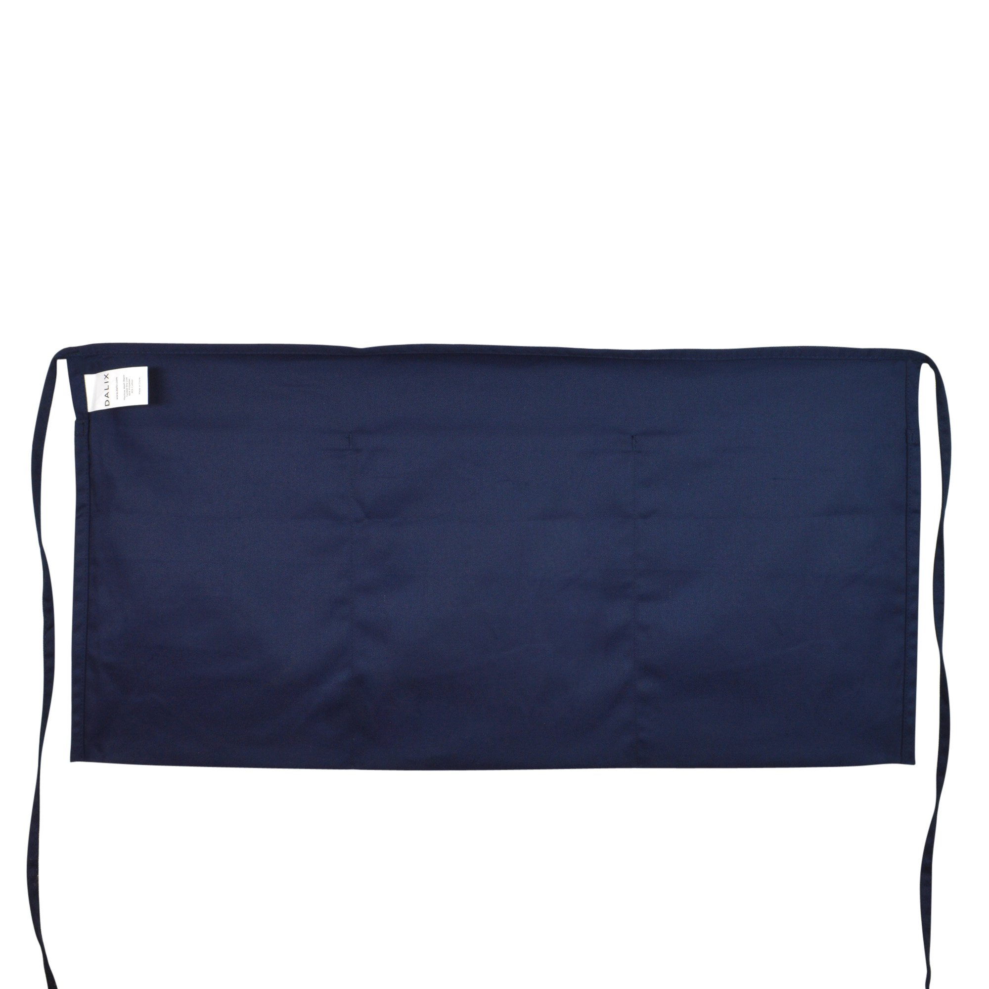 DALIX 24" Large Aprons Bartender Money Kitchen Restaurant Waist Bib Apron (3 Pockets) Navy Blue (10 Qty Pack)