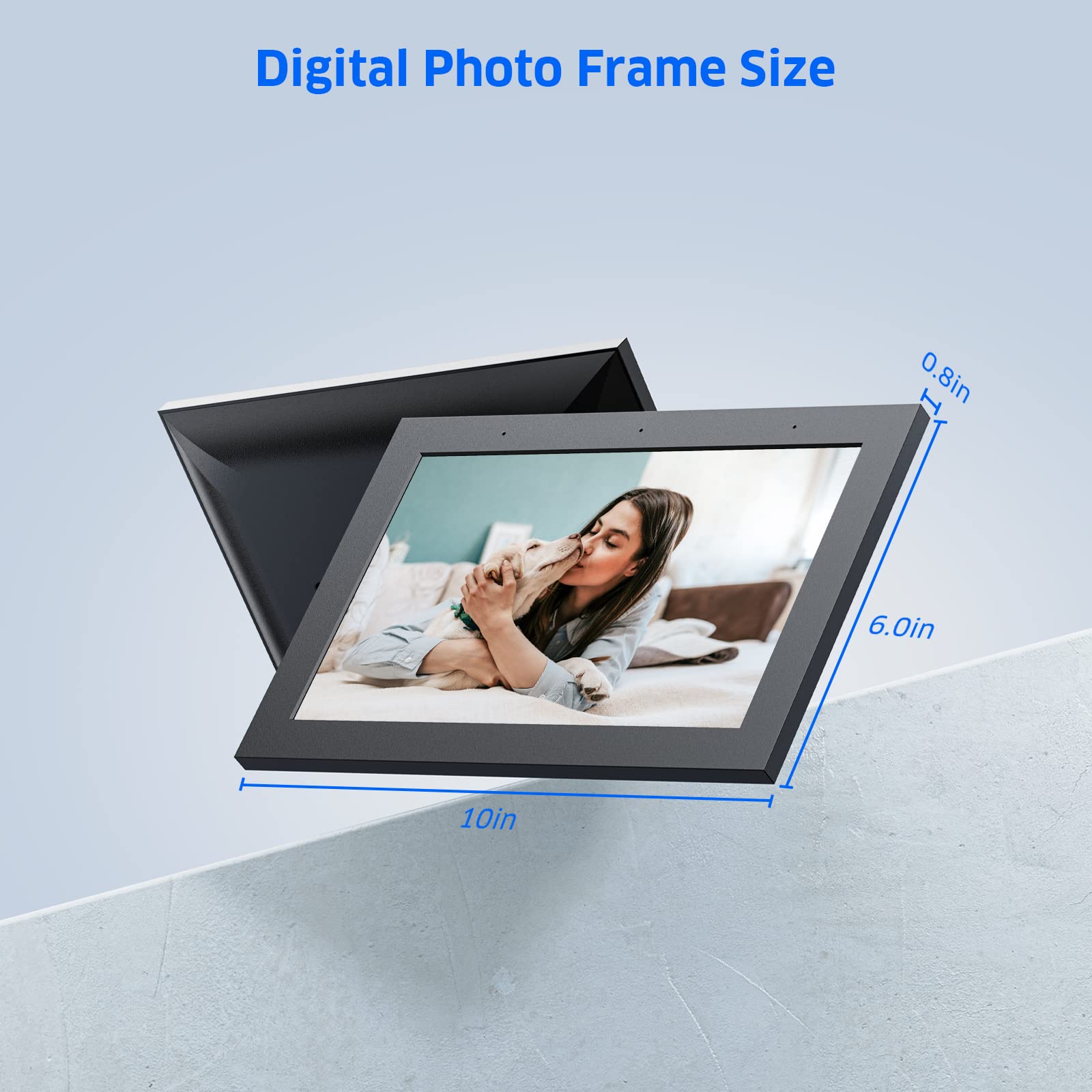Digital Photo Frame with Alexa Built-in IPS HD WiFi 10.1'' Smart Digital Picture Frame, Touch Screen Display, 16GB Storage, Auto-Rotate, Easy Setup to Share Photos and Videos via App from Anywhere
