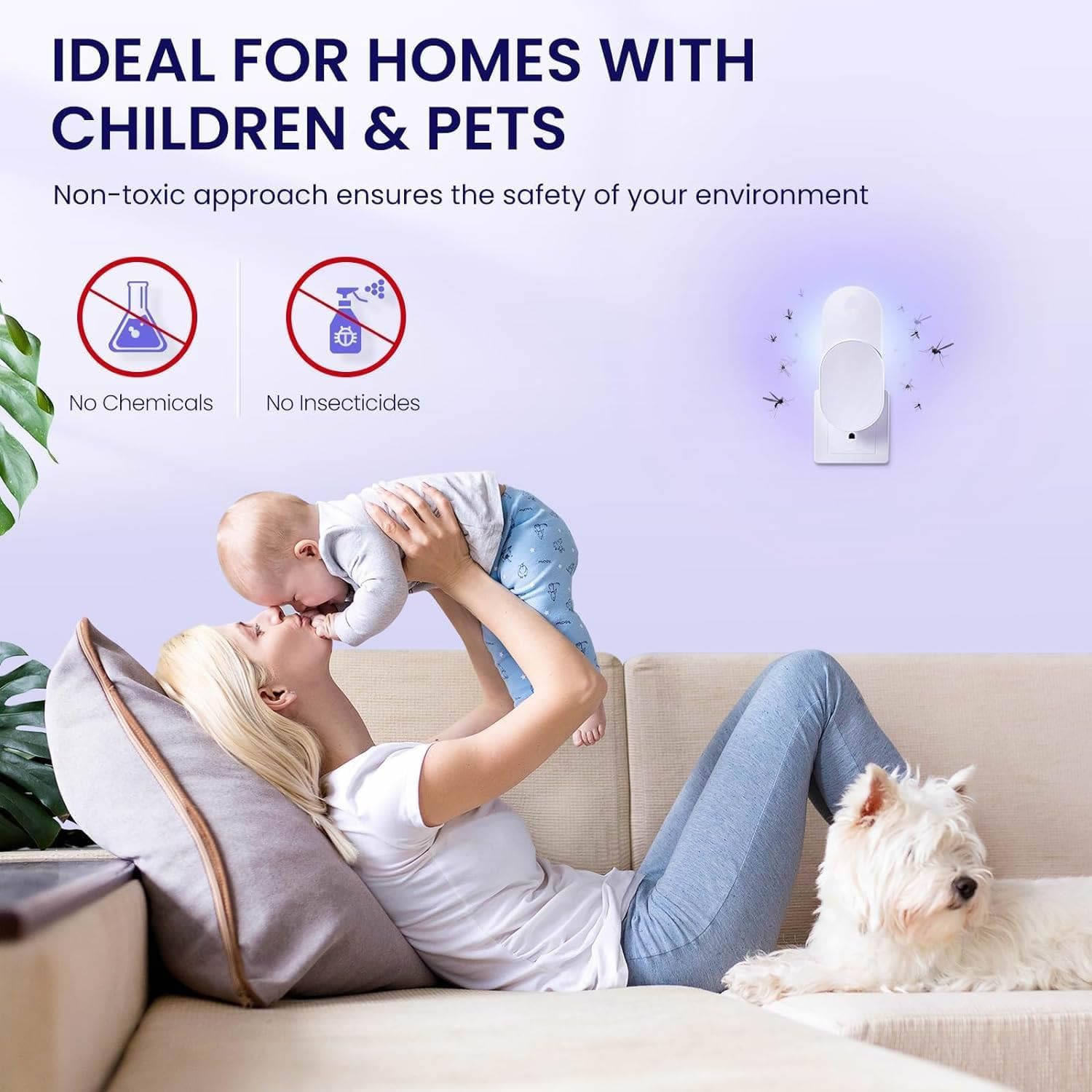 Fly Trap Indoor (2 Device + 10 Glue Cards), Plug-in Flying Insect Trap for Mosquito, Flies, Fruit Flies, Moths, Gnats, Gnat Trap for House Indoor, White