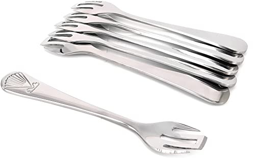 Specialty Oyster Forks Set of 6 Stainless steel 18 10 Center fork crafted into a knife