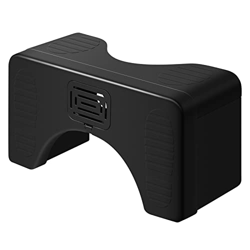 EASICOZI Potable Bathroom Squat Stool, Convertible Squatting Toilet Stool from 7” to 9” Height, Foldable Toilet Step Stool for Adult and Teens(Black)