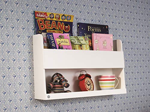 Tidy Books® Bunk Bed Accessories Shelf (Age 6-99) The Original Bunk Bed Buddy™, Bedside Shelf, White Shelves for Kids Room, Loft Bed Shelf, Wood, 13 x 20.9 x 4.7, Eco Friendly, Handmade