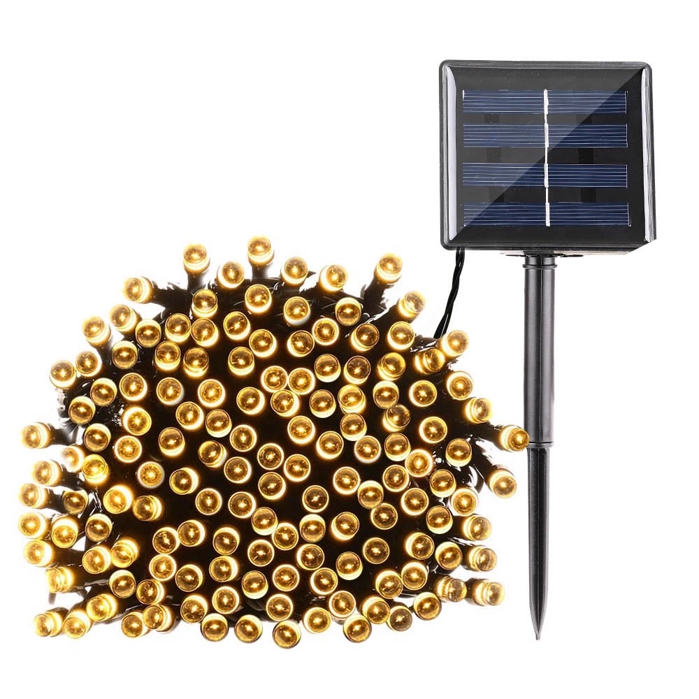 Qedertek Solar String Lights 72ft 200 LED Fairy Christmas Lights, 8 Modes Ambiance Lighting for Outdoor, Patio, Lawn, Landscape, Fairy Garden, Home, Wedding (Warm White)