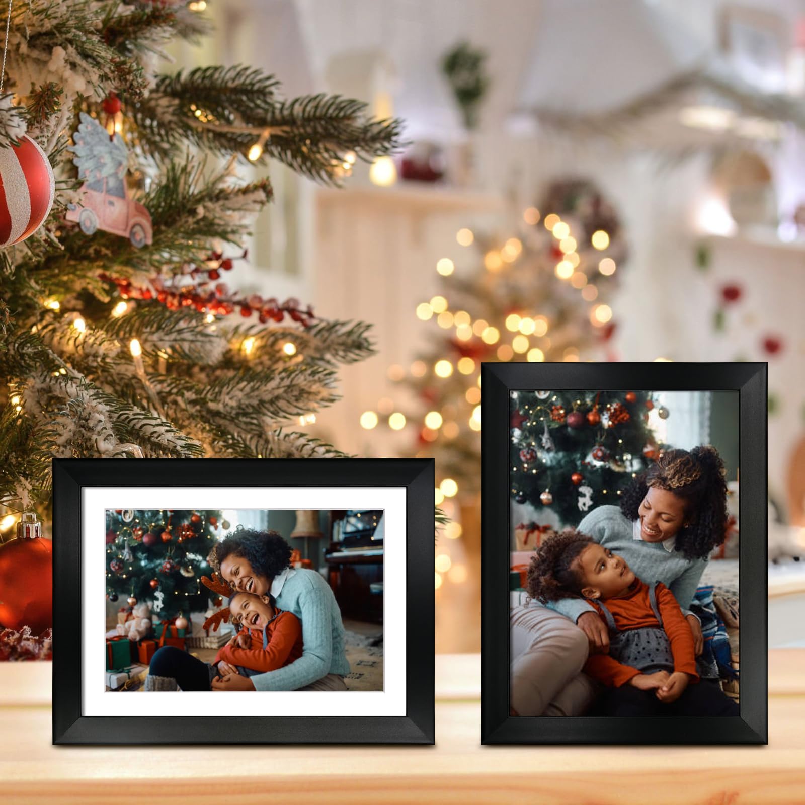 BSRHOME 12x16 Picture Frames Set of 2 with Plexiglass, Display Pictures 11x14 with Mat or 12x16 Without Mat for Tabletop Display and Wall Mounting,Black