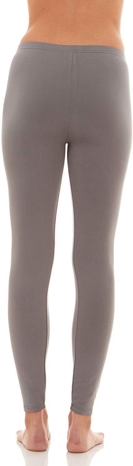 Bodtek Women’s Thermal Underwear Pants Premium Long Johns Fleece Lined Base Layer Bottom (Grey, Medium)