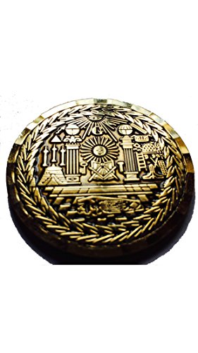 Equinox MR 1.75" Masonic Commemorative Master Mason Brite Golden Electroplated Pocket Coin