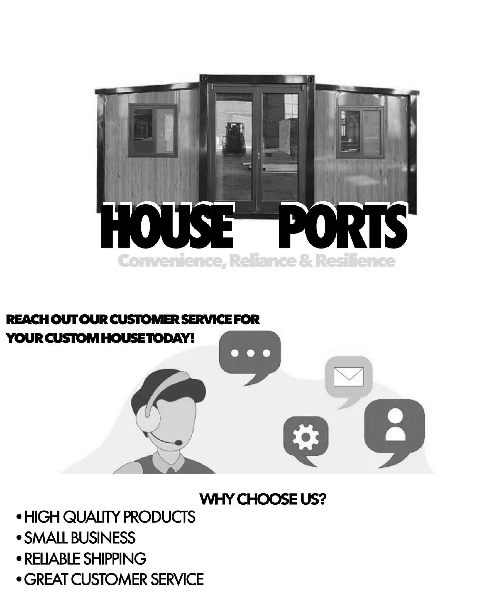 Generic House-Ports Expandable and Prefabricated Container House 15FTx20FT Home Kit with Windows and Doors for Living/Office/Garage/Extra Space/Hotels, Brown on Black