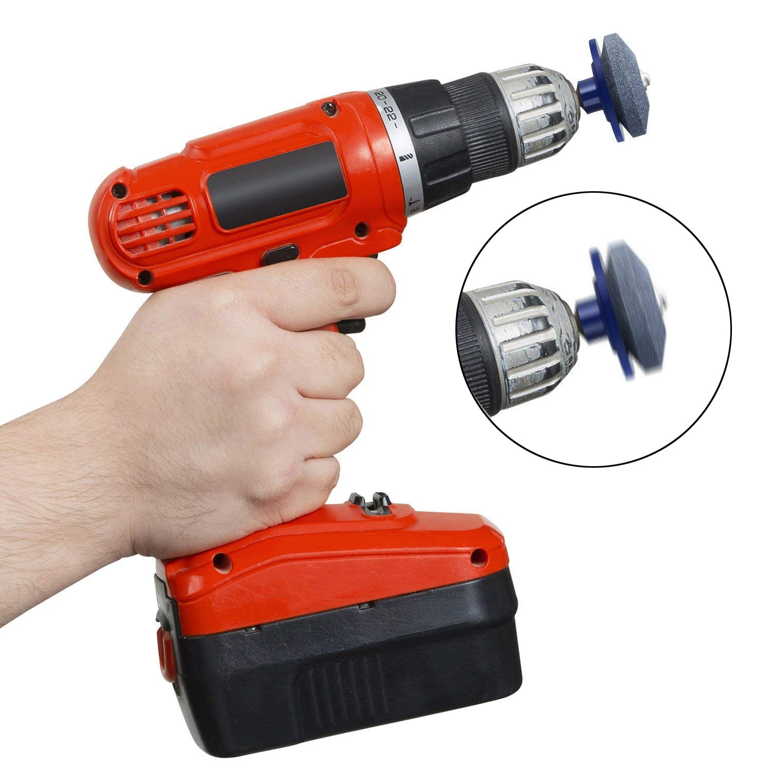 Bssay 4 Pack Lawn Mower Blade Sharpener Drill Attachment for Power and Hand Drill Mower Blade Sharpener Lawnmower Blade Sharpener