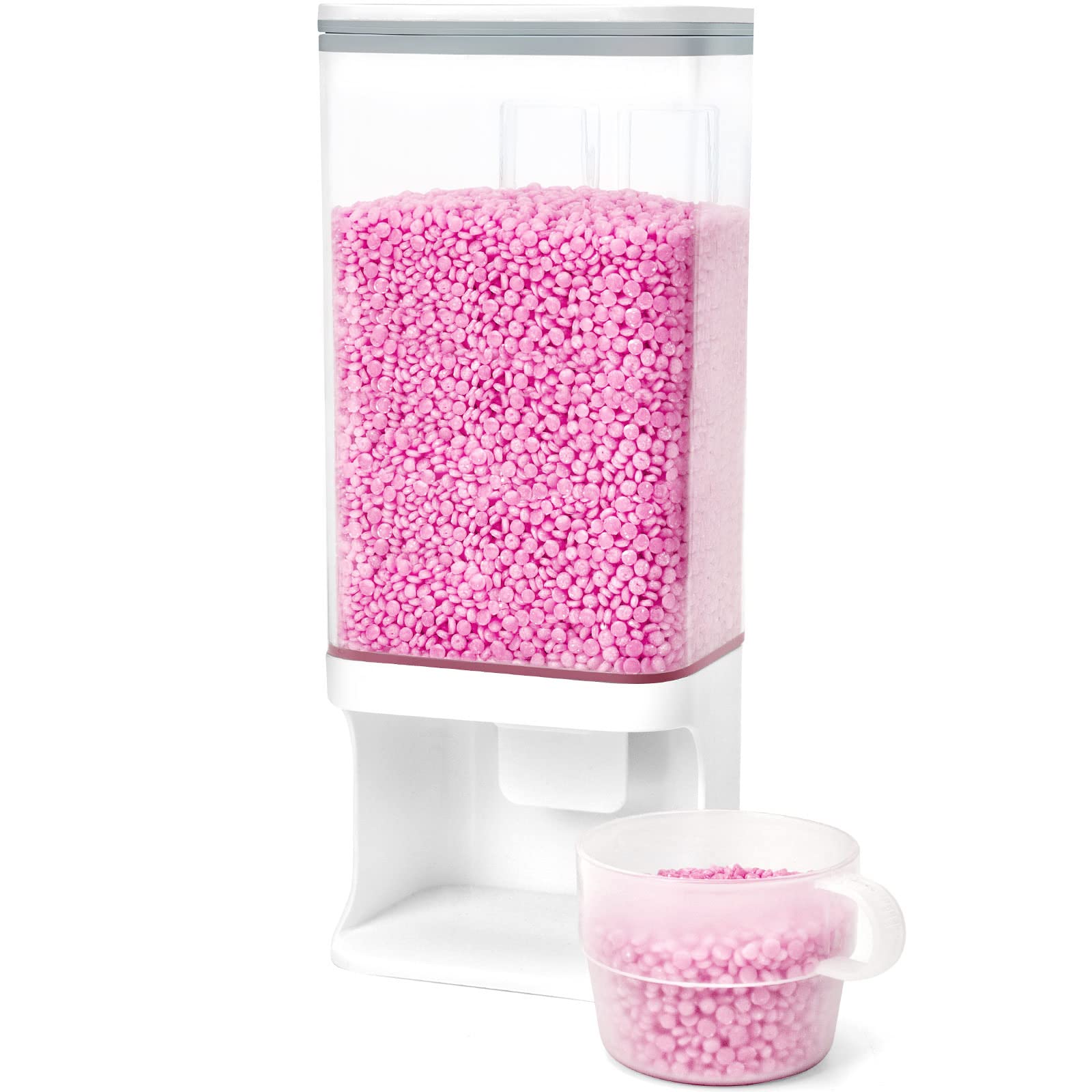 Conworld Laundry Detergent Dispenser, Wall Mounted Laundry Beads Dispenser for Scent Booster Beads, Stain Remover Powder, Bath Salts, Rice, Beans Grain and Dry Food, Laundry Scent Booster Container