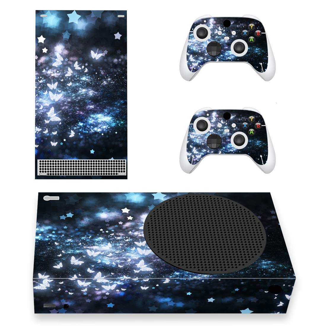 PlayVital Butterfly Illusion Custom Vinyl Skins for Xbox Series S, Wrap Decal Cover Stickers for Xbox Series S Console Controller