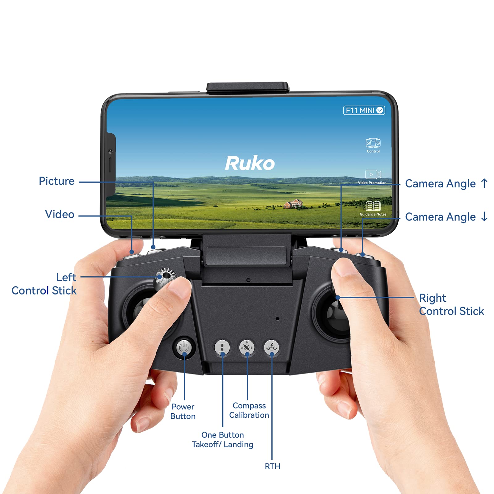Ruko F11GIM Drones with 2-Axis Gimbal EIS 4K Camera for Adults, 2 Batteries 56 Min Flight Time, Level 6 Wind Resistance, FPV Brushless Motor, GPS Auto Return Home Compliance with FAA Remote ID